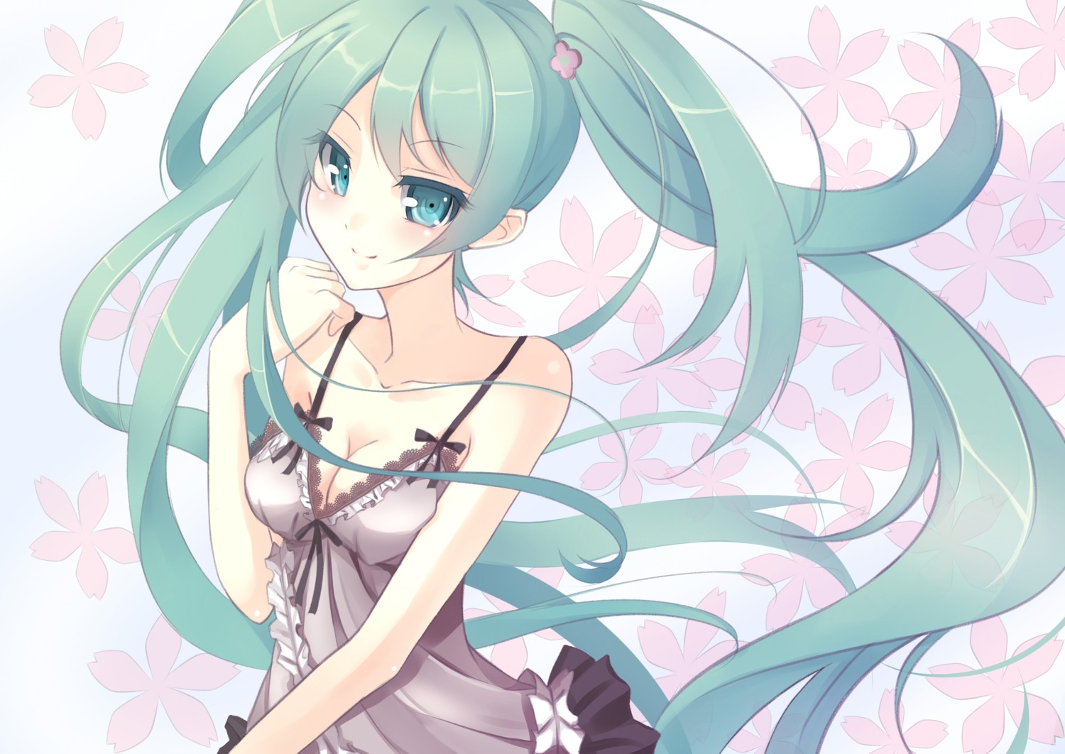 kujou ichiso vocaloid hatsune miku cleavage dress | #160076 | yande.re